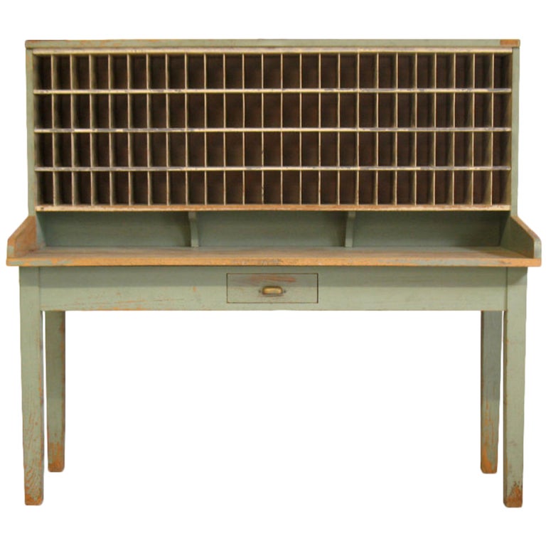 Vintage Oak Post Sorting Table For Sale at 1stDibs