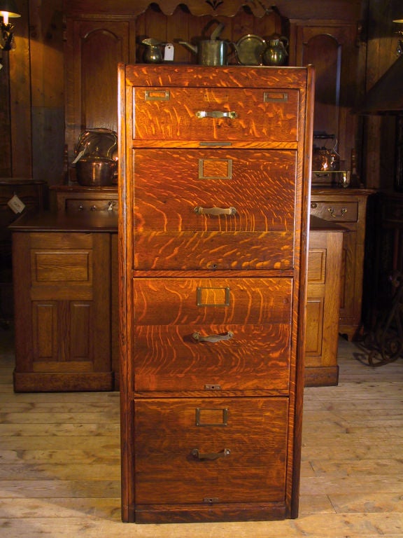 Oak File Cabinet at 1stDibs