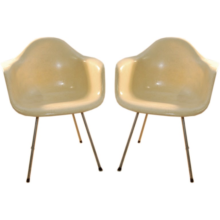 CHARLES AND RAY EAMES ; PAIR OF ZENITH PARCHMENT SHELLS at 1stDibs
