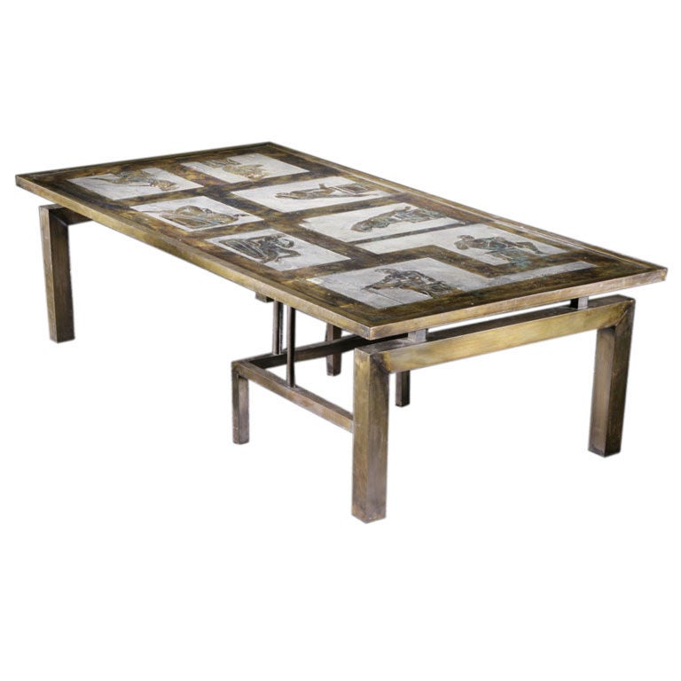 A Medici Style Bronze Cocktail Table designed by LaVerne at 1stDibs