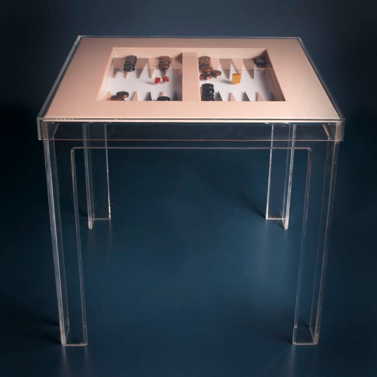 A 1960s Lucite Framed Backgammon Table at 1stDibs