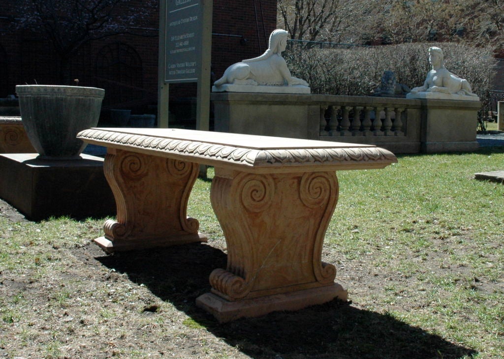 Rosso Verona Marble Bench at 1stdibs