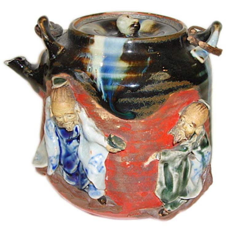 Sumida Gawa Pottery Pieces (Teapot without lid) For Sale at 1stDibs