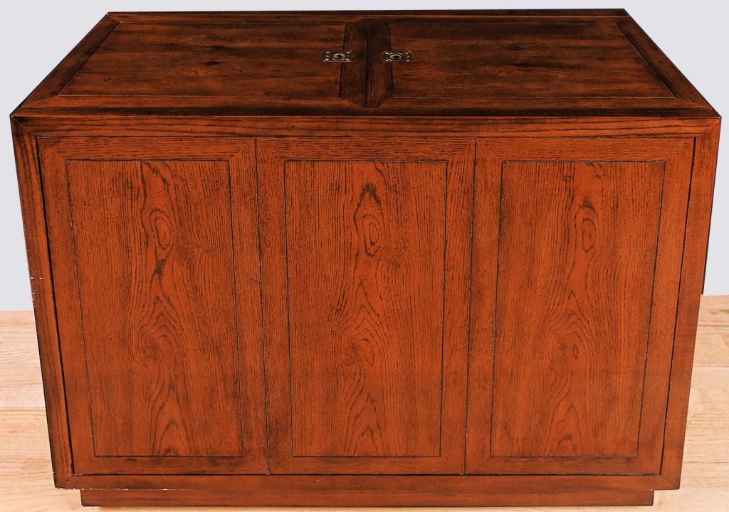Henredon Elm Bar Cabinet With Campaign Style Hardware at 1stDibs ...