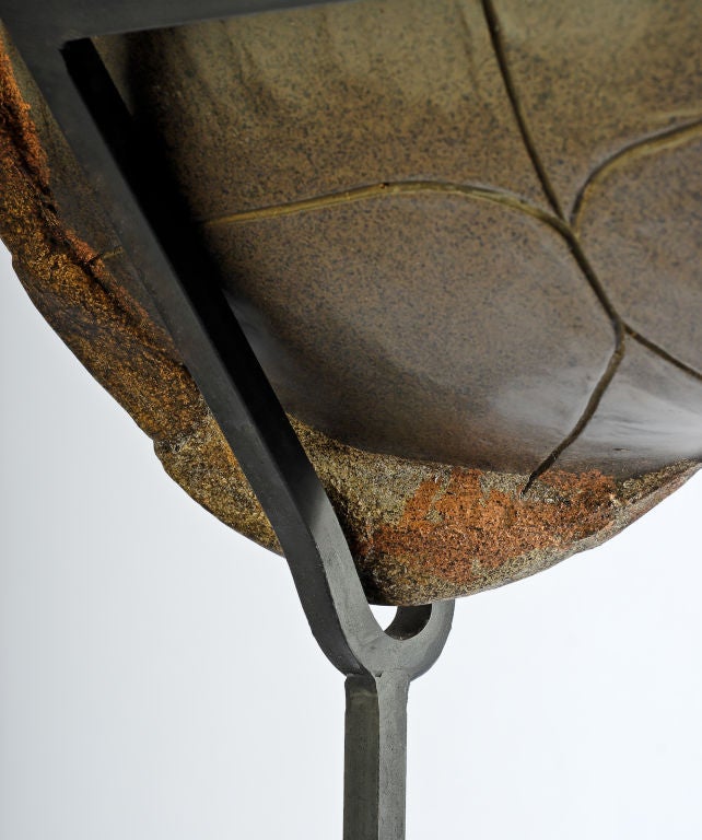 Cast Resin Tortoise Shell On Wrought Iron Stand at 1stDibs