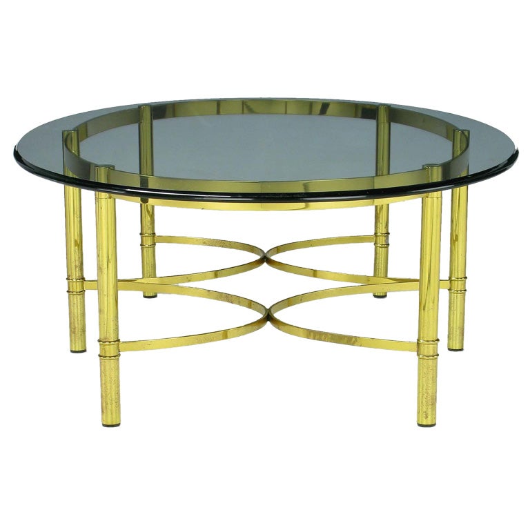 Brass Race Track Oval Coffee Table By LaBarge at 1stDibs