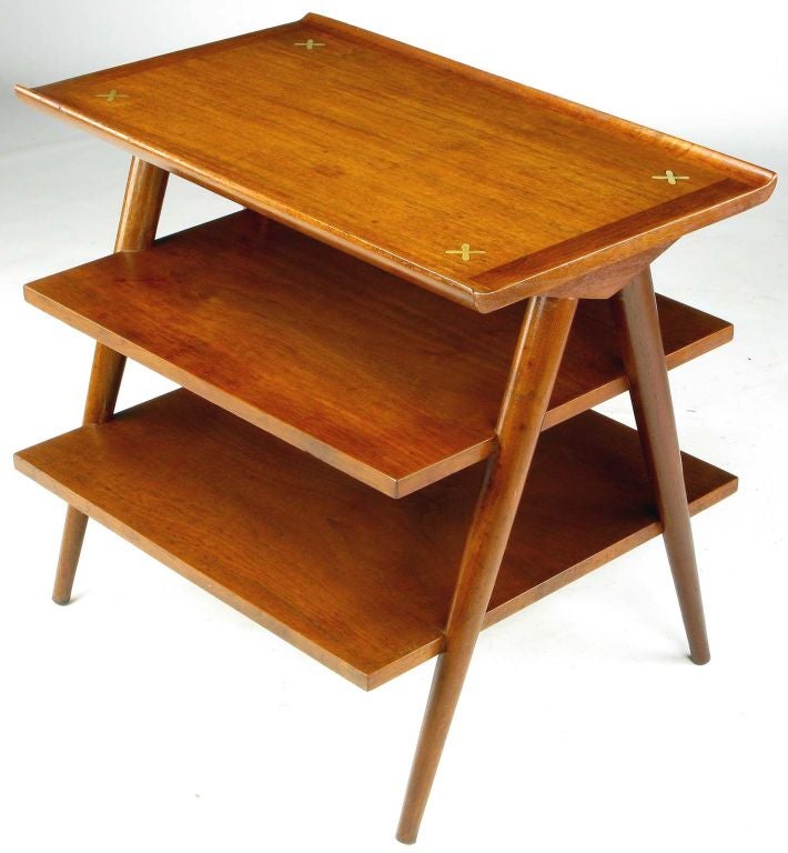 Three Tier Side Table By American Of Martinsville at 1stDibs