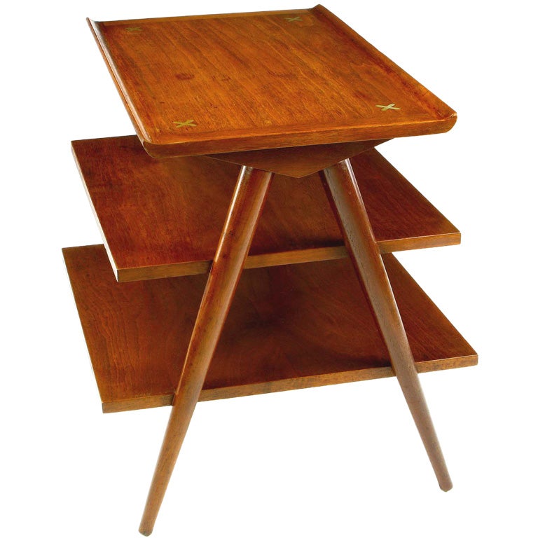 Three Tier Side Table By American Of Martinsville at 1stDibs