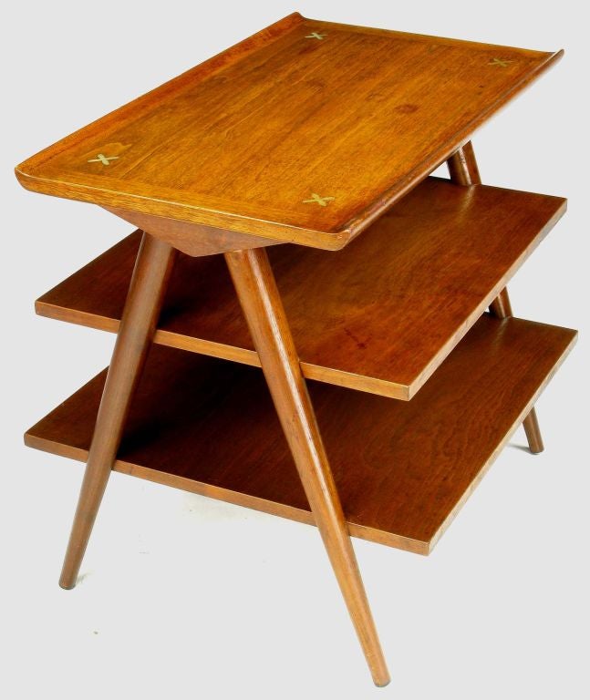 Three Tier Side Table By American Of Martinsville at 1stDibs