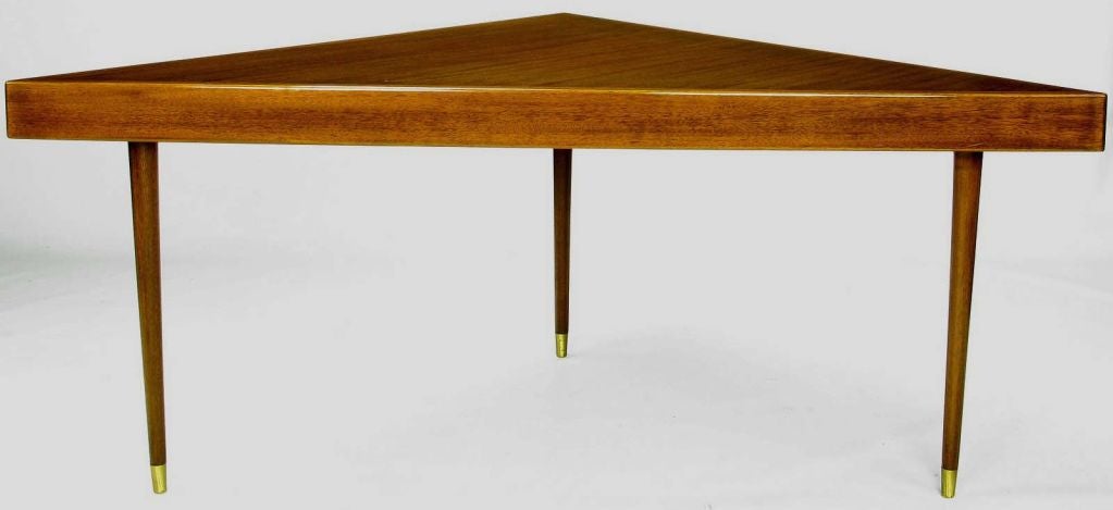 Triangular Sofa /Writing Table In Walnut By Harvey Probber at 1stDibs