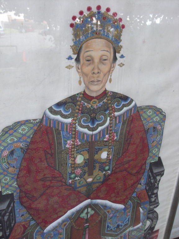 Outstanding pair of chinese ancestral portraits at 1stDibs