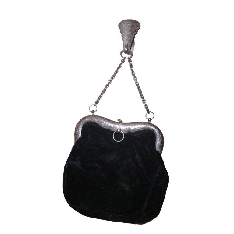 vintage Tiffany sterling and velvet purse at 1stDibs