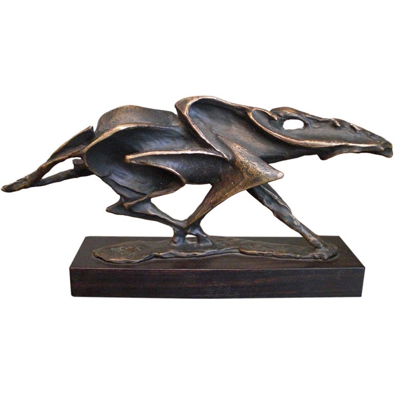 Abstact bronze of horse by Robert H. Cook dated 1950 at 1stDibs