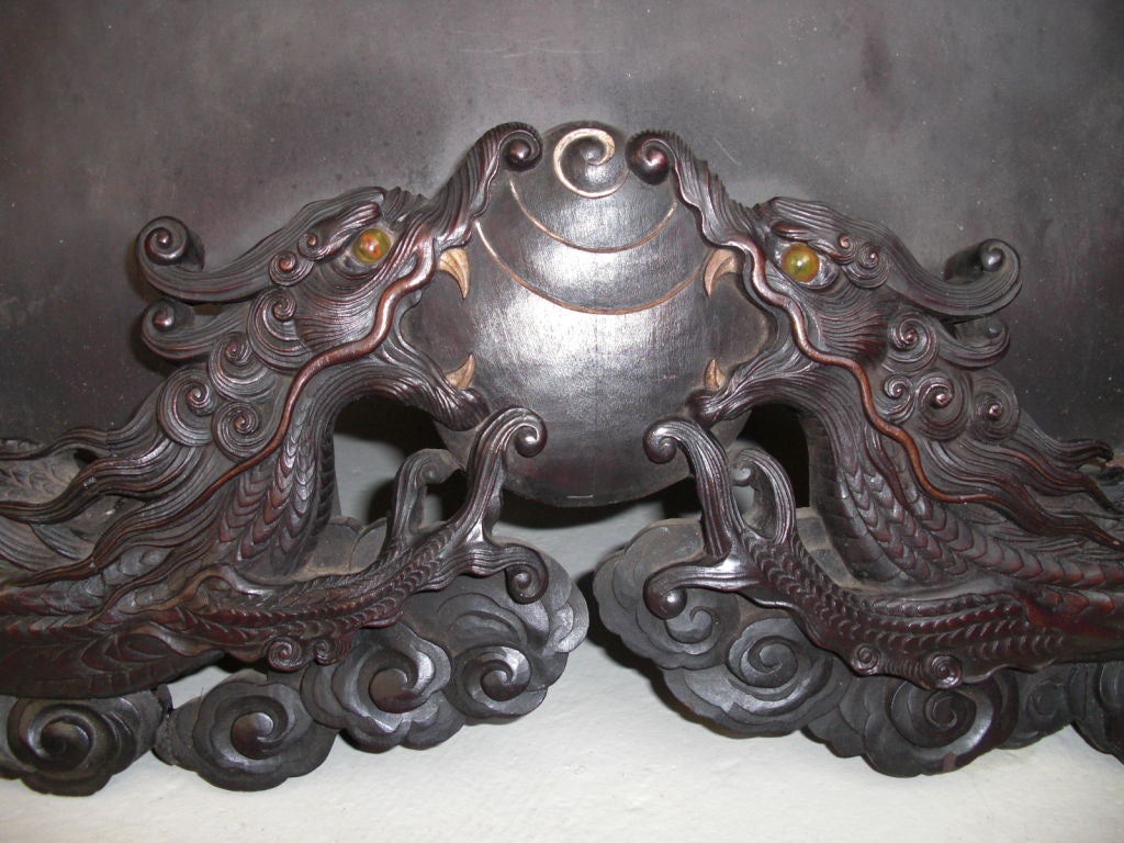 Unusual 19th century Chinese carved wood dragon frame at 1stDibs
