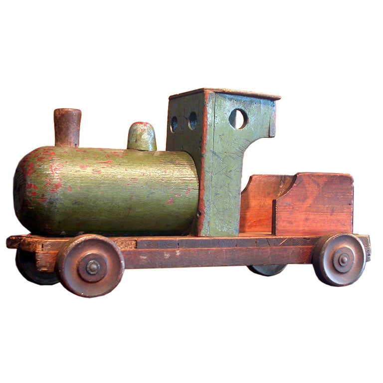 American Wood Train Engine Toy at 1stDibs
