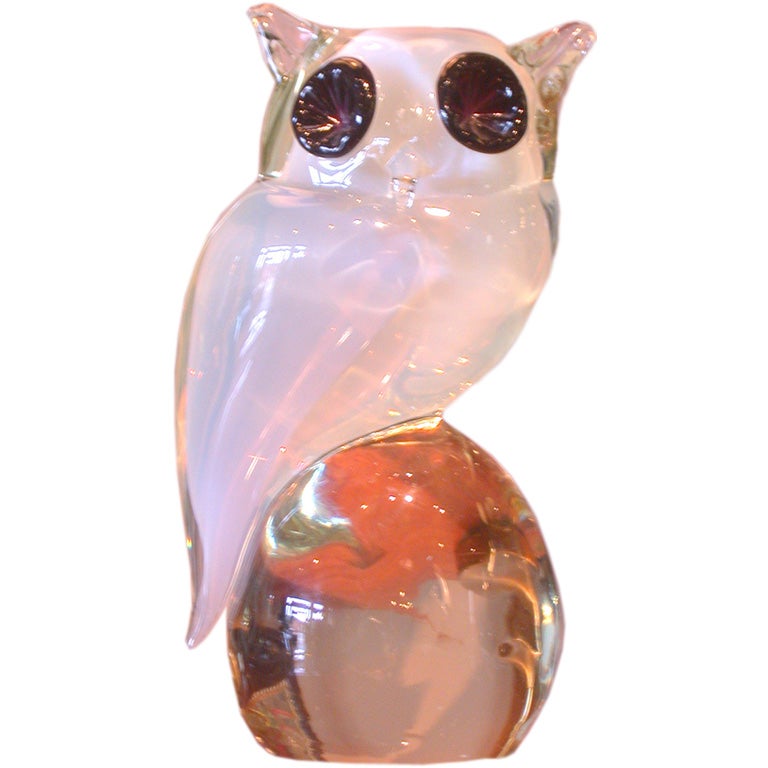 Seguso Glass Owl at 1stDibs