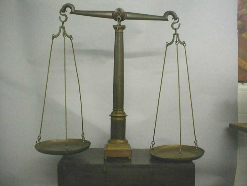 Massive Antique English Bronze Balance Scale at 1stDibs