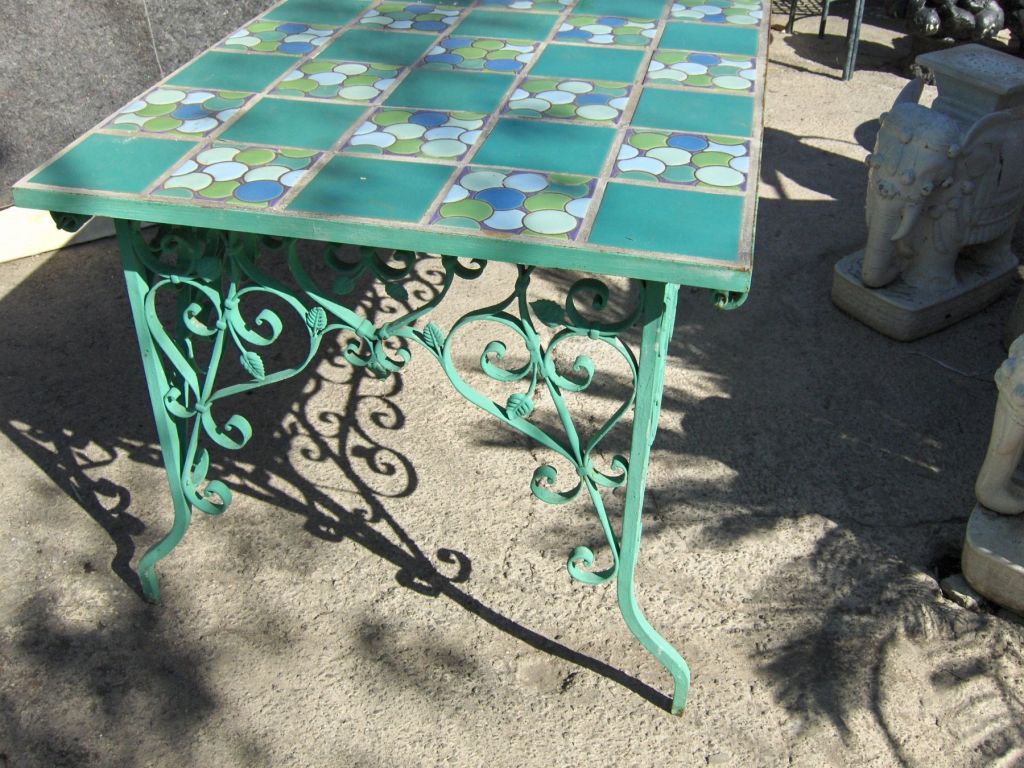 Tim Burton Tile Top Table at 1stDibs | tim burton furniture, burton tiles