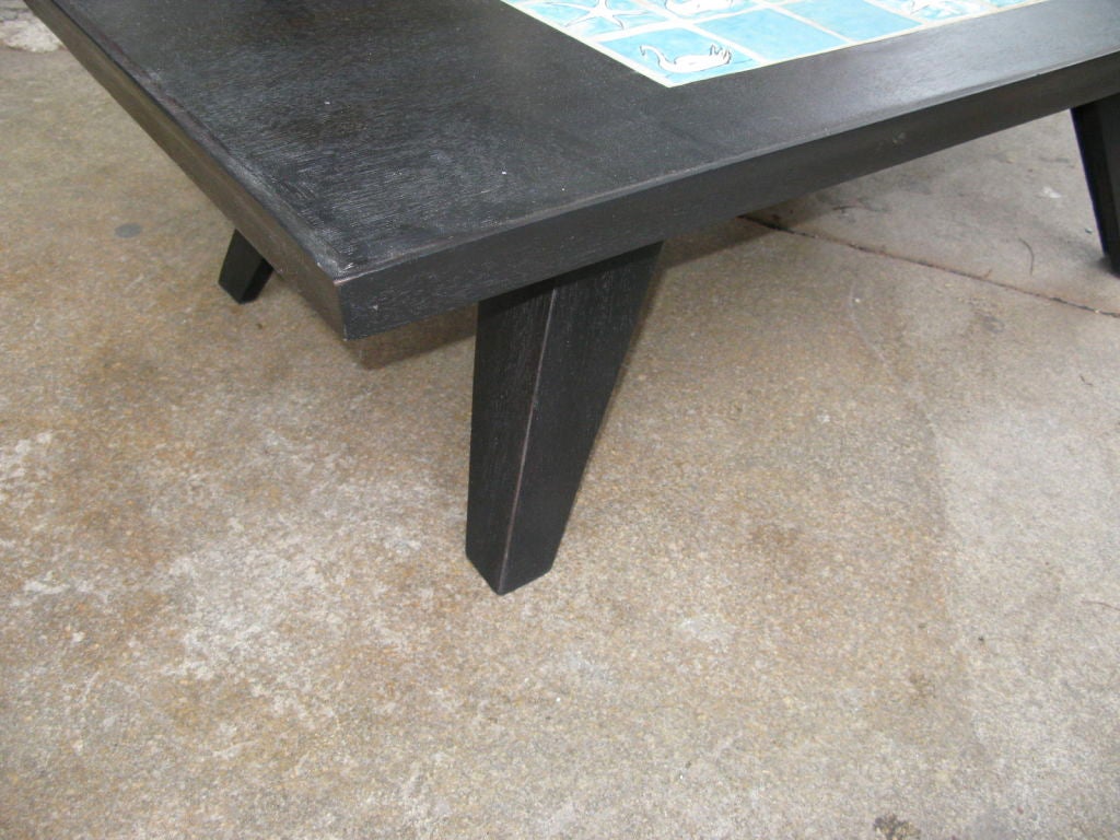 wood coffee table with ceramic tile inserts on top at 1stDibs | coffee ...