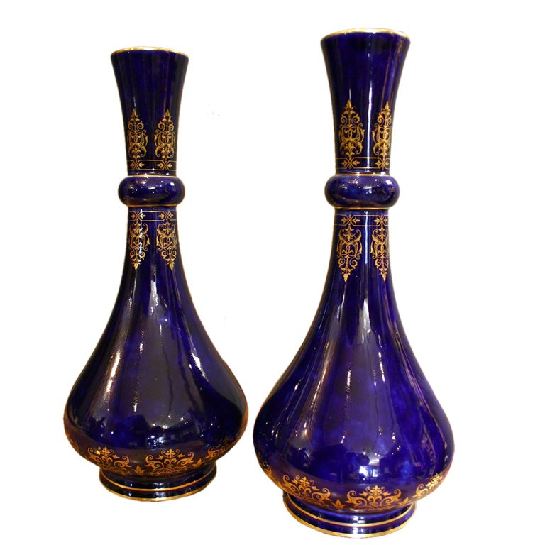 A Lustrous Pair of Sèvres Porcelain Vases For Sale at 1stDibs