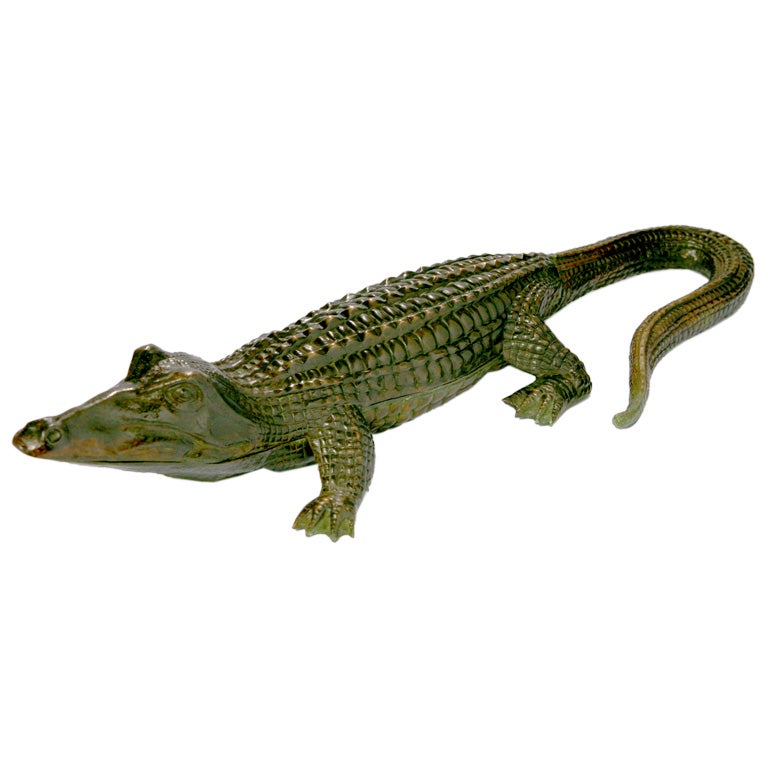 Vintage Crocodile Box at 1stDibs
