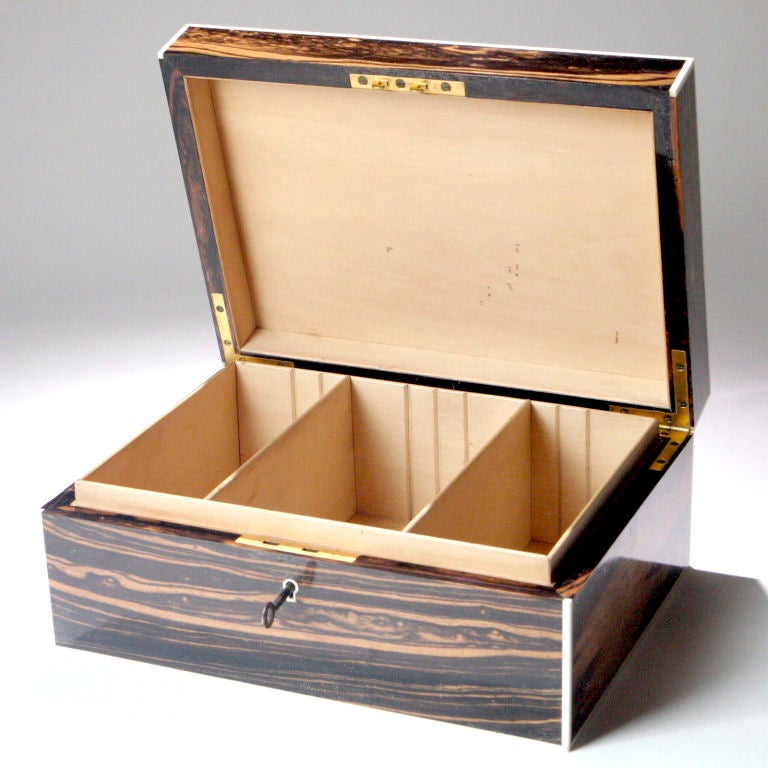 ZEBRA WOOD CIGAR BOX at 1stDibs | zebrawood box