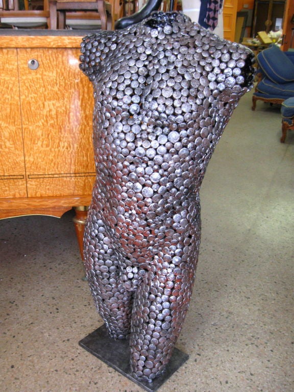 Spectacular Live Size Iron Sculpture of Male Torso at 1stDibs