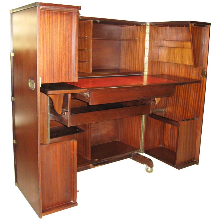 Fabulous English Campaign Desk at 1stDibs