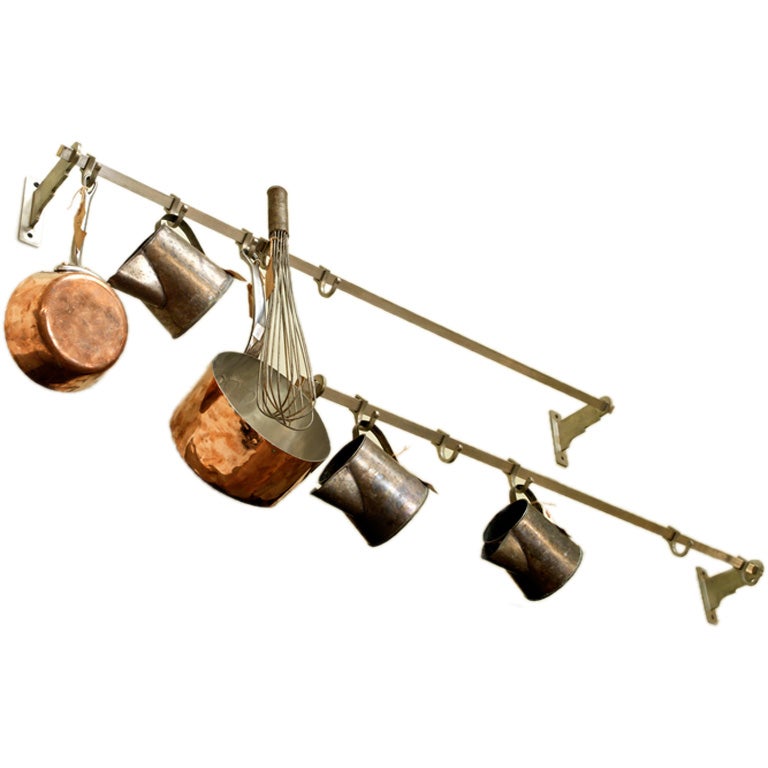 Belgian antique nickel-plated pot racks at 1stDibs