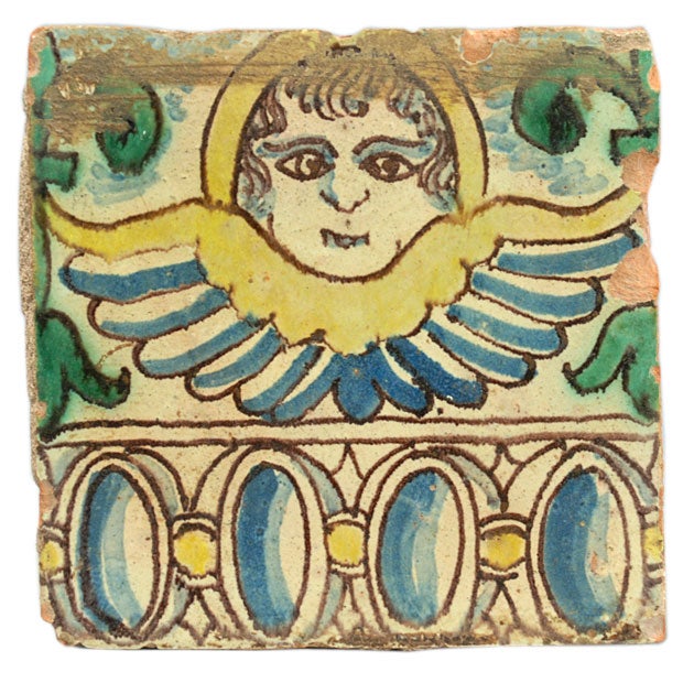 Three 18th Century Spanish Colonial Glazed Tiles at 1stDibs