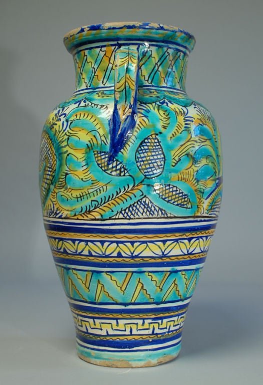 Large Antique Spanish Talavera Jardiniere, Sevilla - Circa 1880 at 1stDibs
