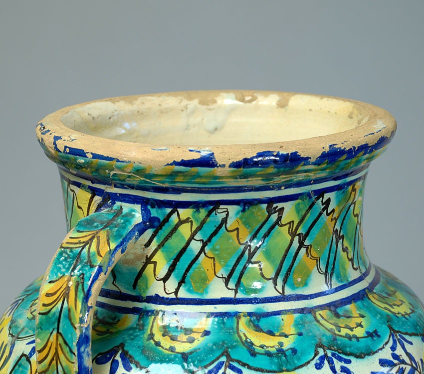 Large Antique Spanish Talavera Jardiniere, Sevilla - Circa 1880 at 1stDibs