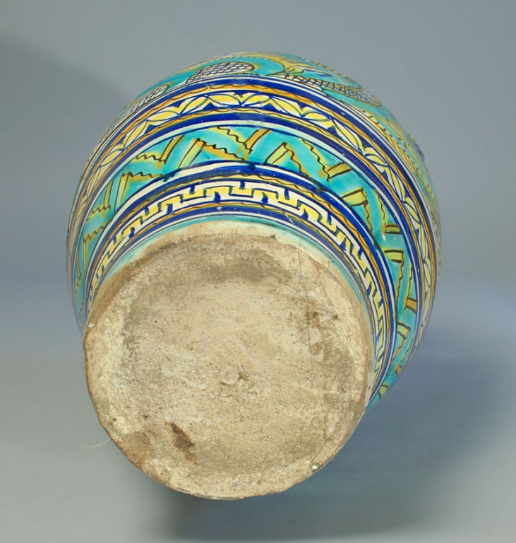 Large Antique Spanish Talavera Jardiniere, Sevilla - Circa 1880 at 1stDibs