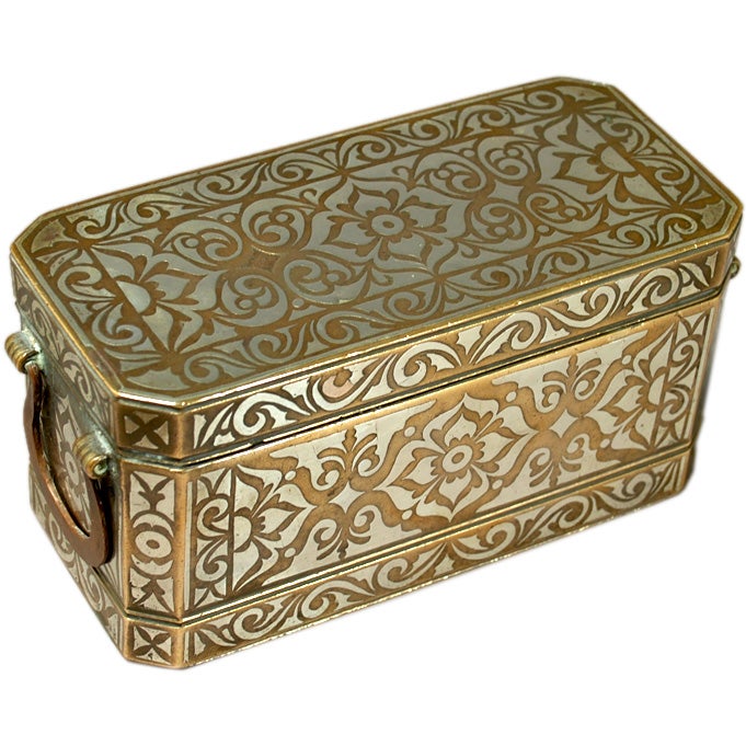 Antique Silver Inlaid Betel Nut Box at 1stDibs