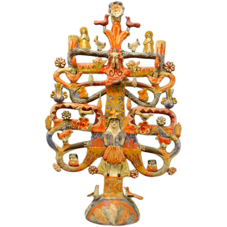 Rare Vintage Mexican Tree of Life - Aurelio Flores at 1stDibs