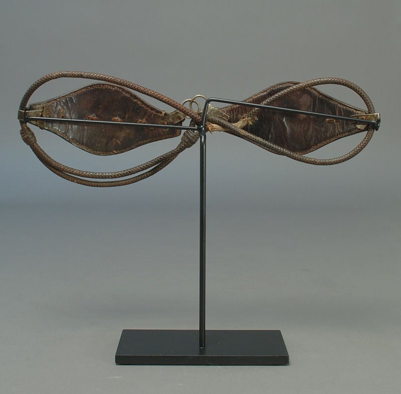 Antique Silver Mounted Leather Horse Blinders at 1stDibs