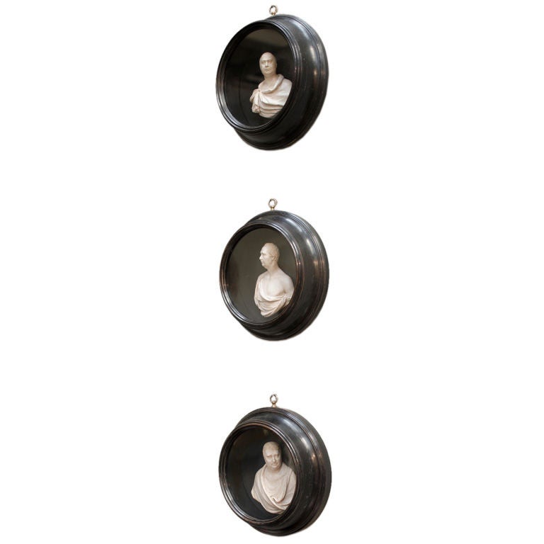 A group of three wax high-relief portraits by Samuel Percy at 1stDibs