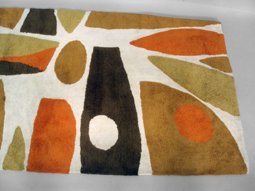 Mid - Century Area Rug at 1stDibs