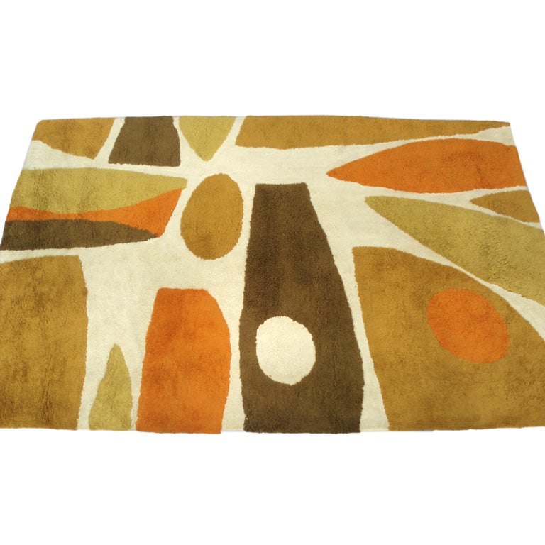 Mid - Century Area Rug at 1stDibs