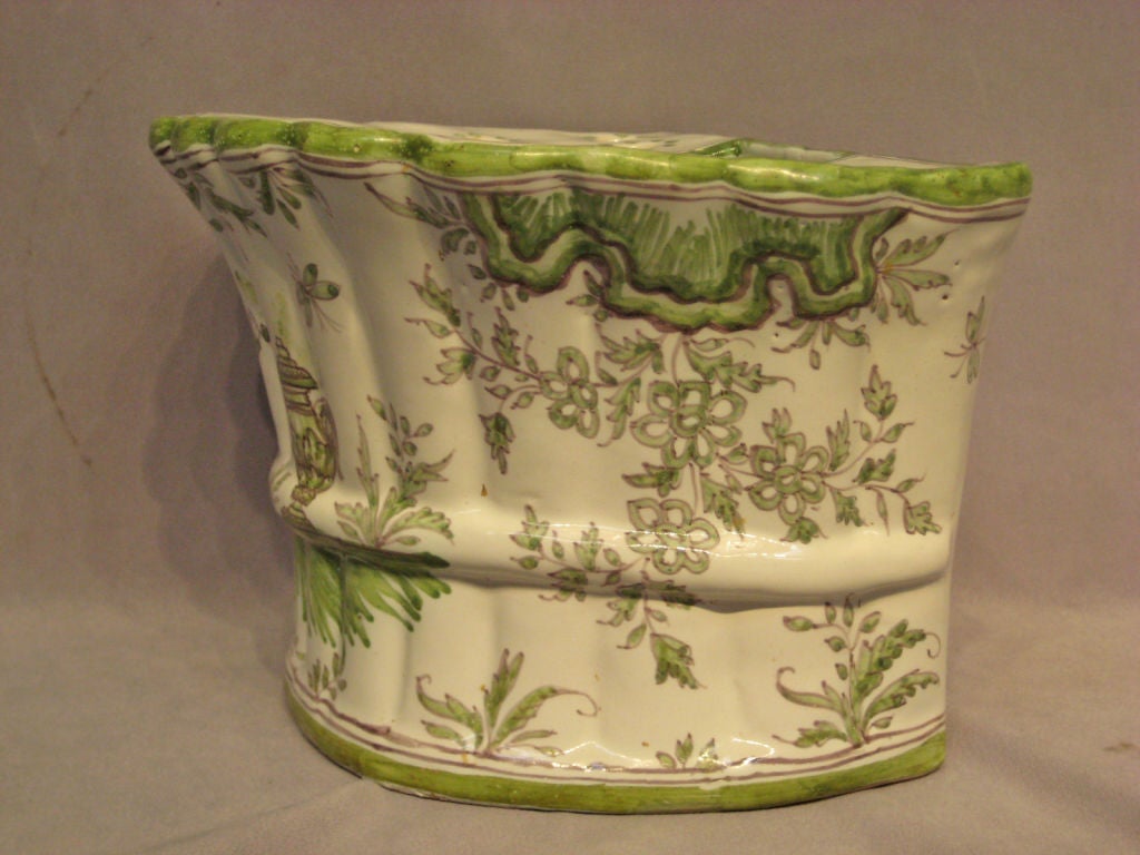 French Moustier Faience Flower Vase at 1stDibs