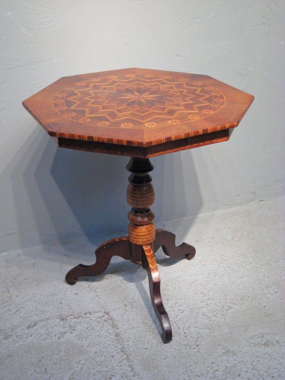 Marquetry Tilt Top Table at 1stDibs