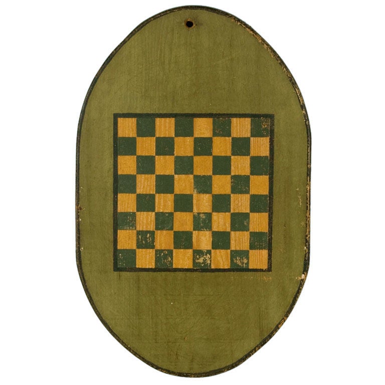 UNUSUAL OVAL CHECKERBOARD FROM THE COLLECTION OF WENDELL GARRETT at 1stDibs