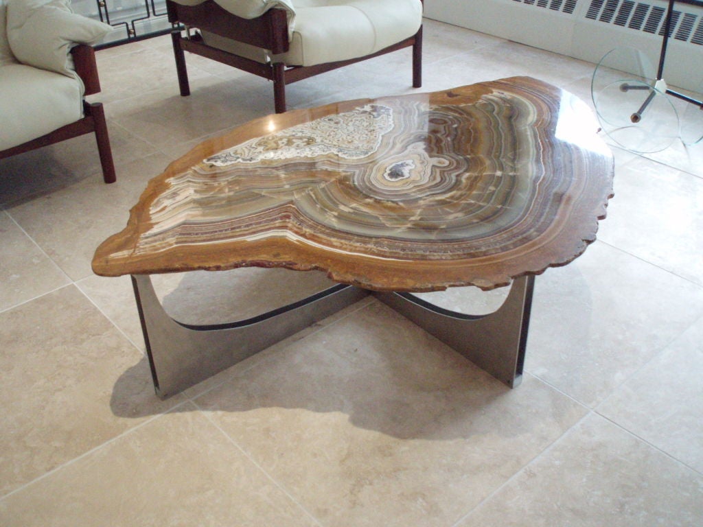 An Agate Topped Modernist Cocktail Table at 1stDibs