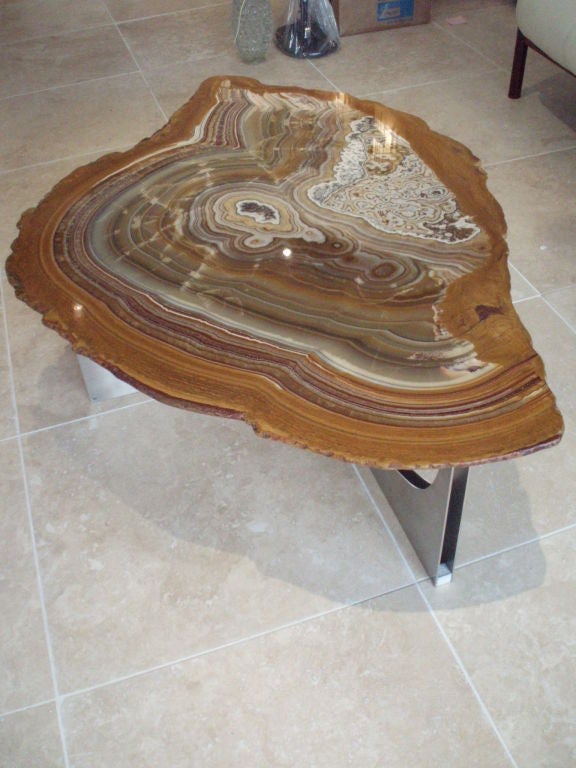 An Agate Topped Modernist Cocktail Table at 1stDibs