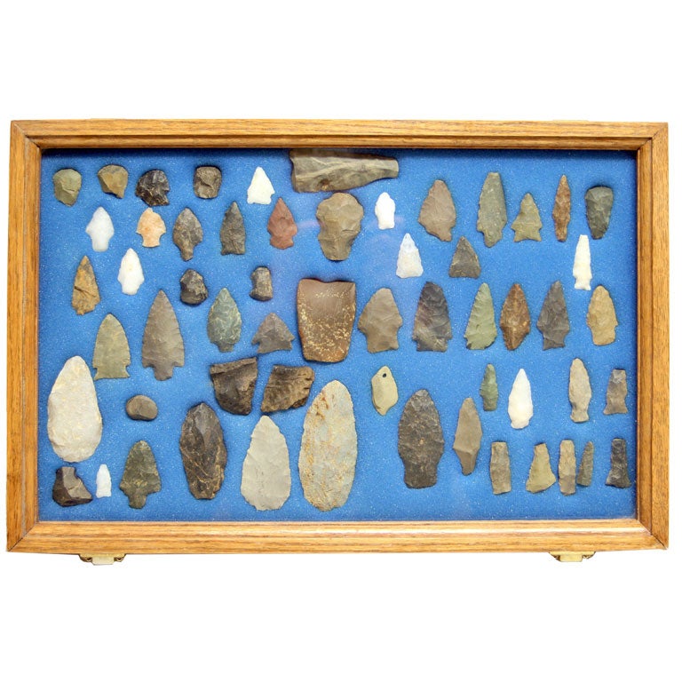 Framed Collection of Native American Indian Artifacts at 1stDibs