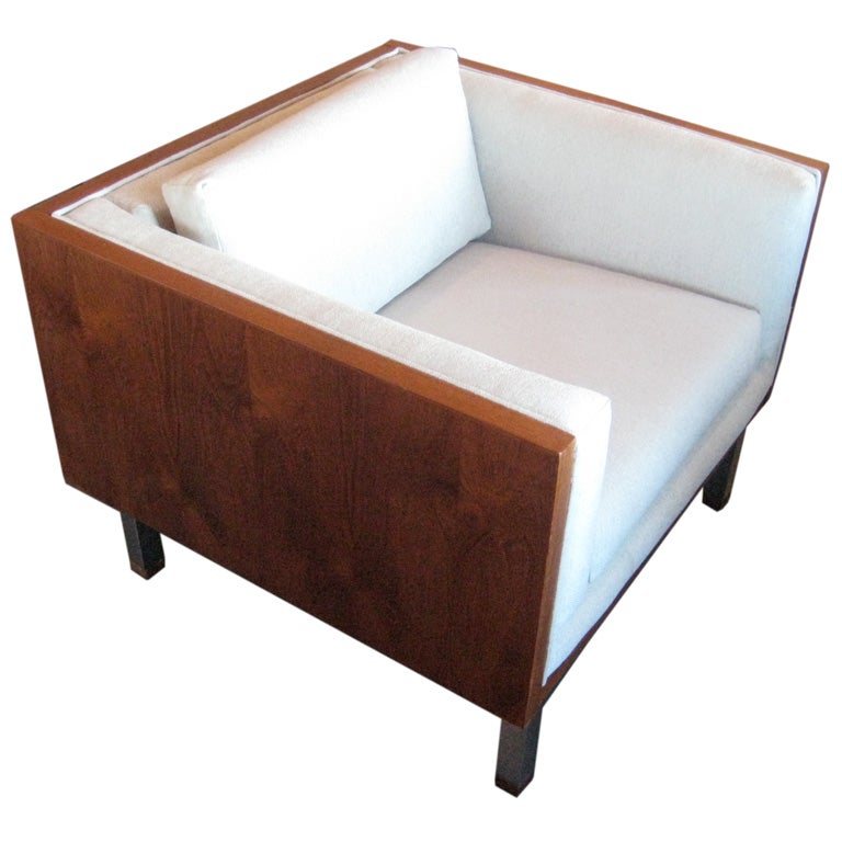 Teak frame club chair at 1stDibs