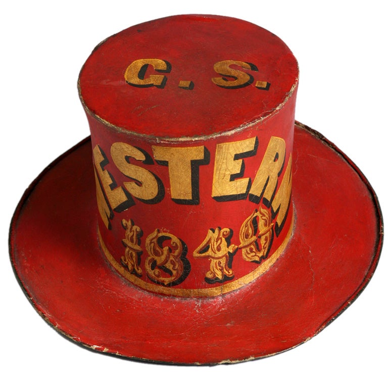 Paint Decorated Leather Parade Hat at 1stDibs
