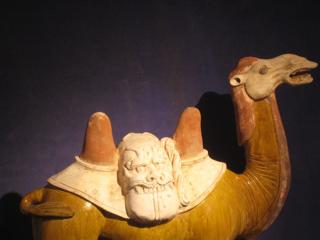 Massive Chinese Three-Color Glazed Pottery Bactrian Camel at 1stDibs