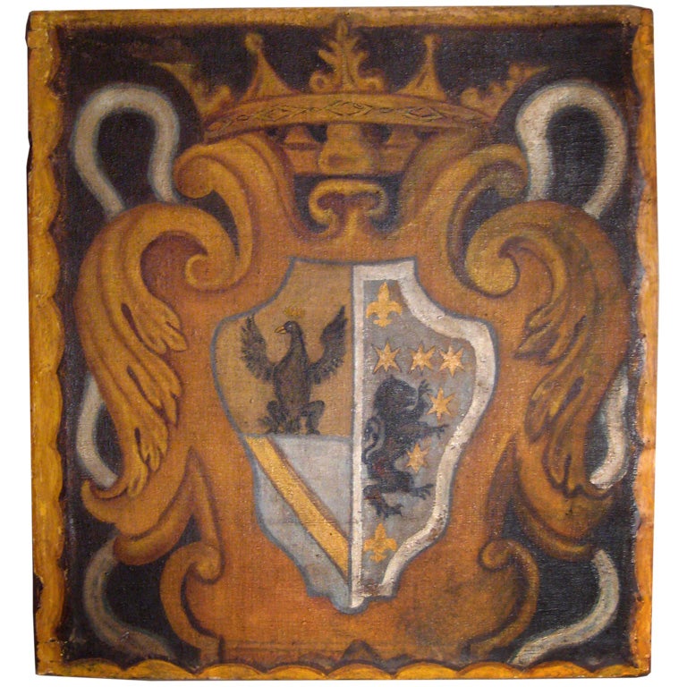 Painted Italian Crest For Sale at 1stDibs