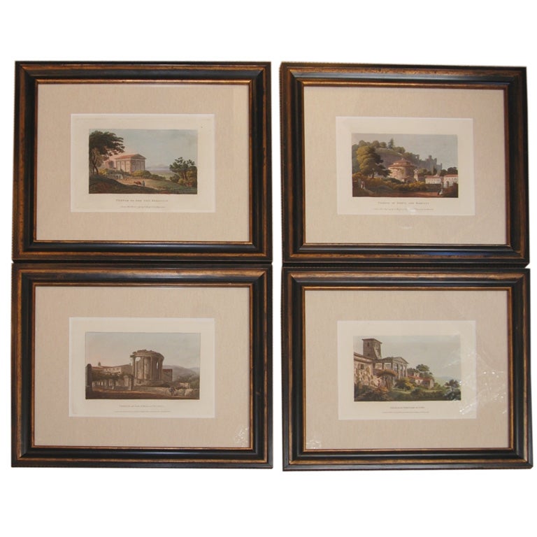 Ten 18th Century English Hand Tinted Temple Lithographs at 1stDibs